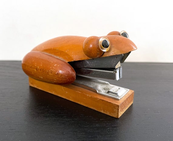 Vintage Wooden Frog Mini Stapler - Etsy