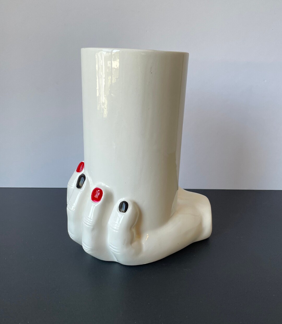 Vintage Ceramic Hand Shaped Vase - Etsy