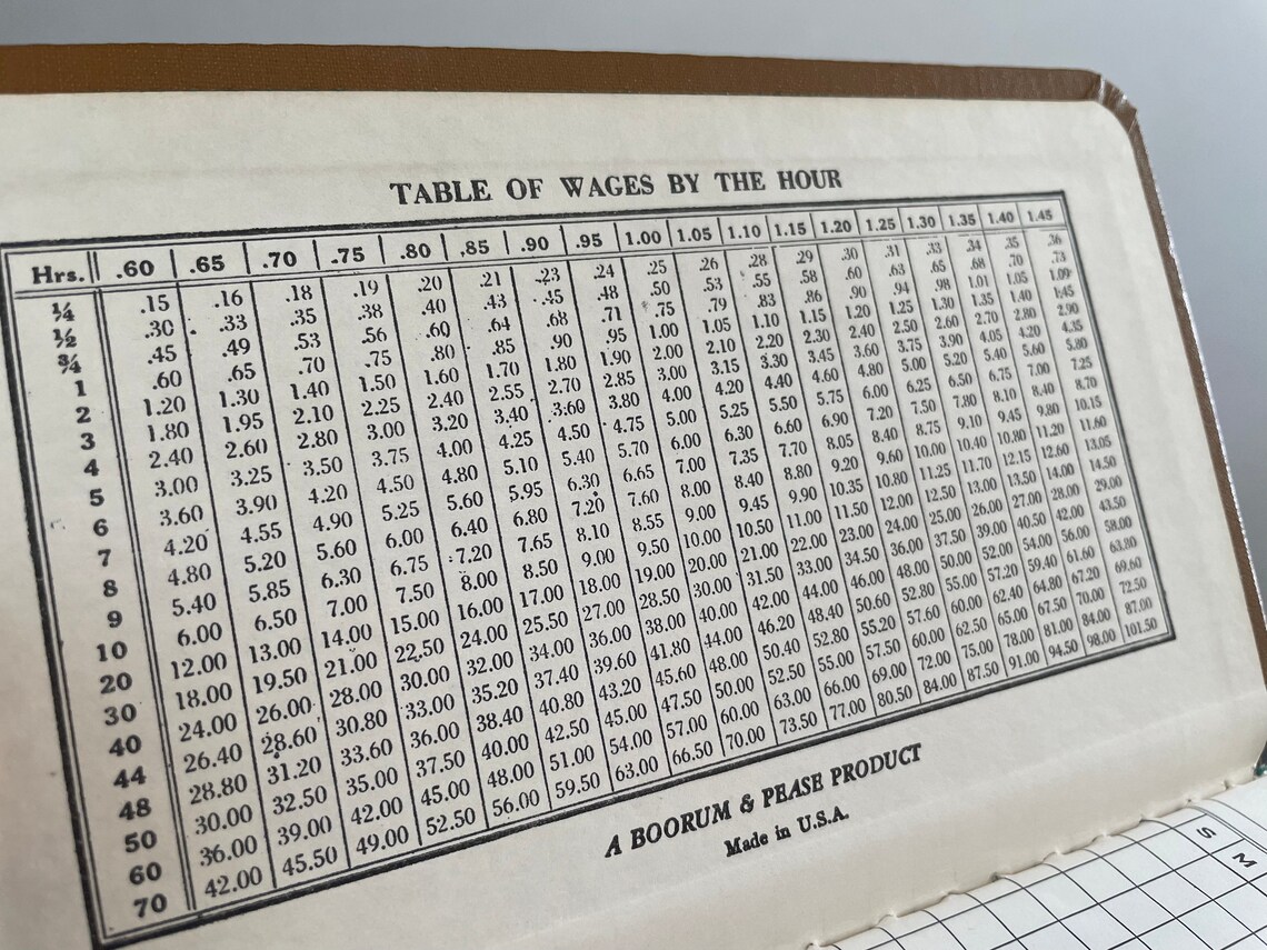 Vintage Hardcover Weekly Time Book - Etsy