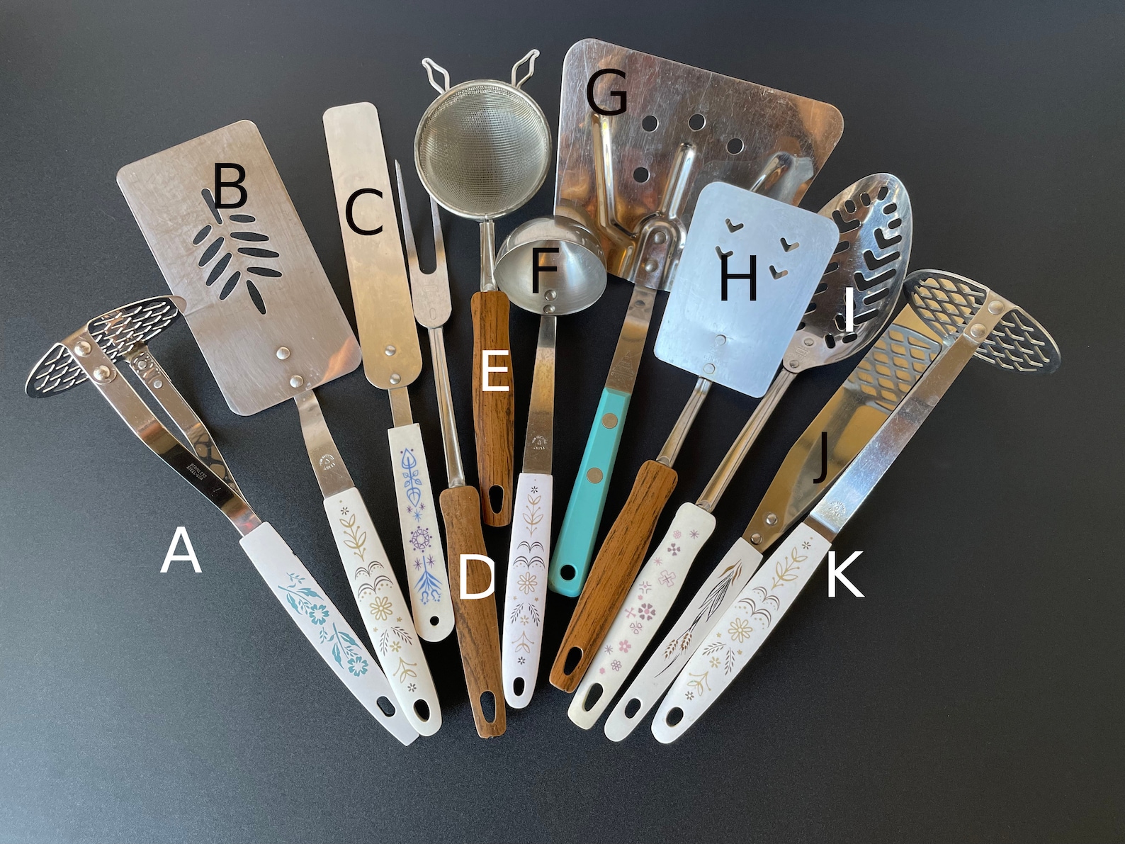 Vintage Kitchen Utensils, Choice of Type and Color - Etsy