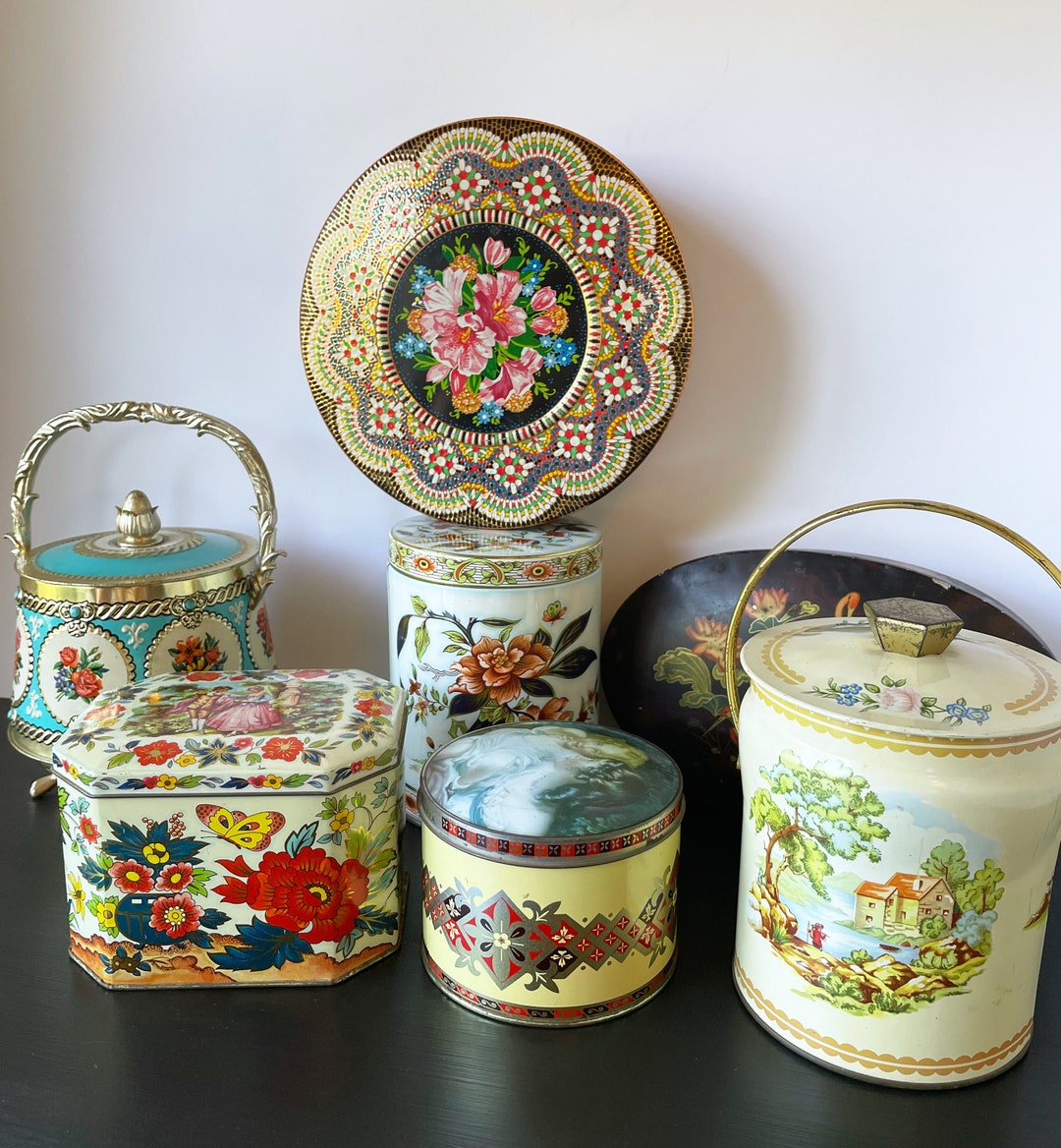 Vintage Decorative Biscuit Tins - Etsy