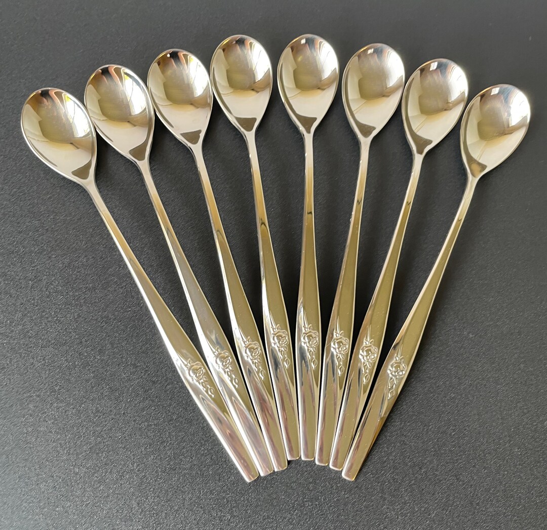 Vintage Stegor Stainless Wave Rose Iced Tea Spoons - Etsy