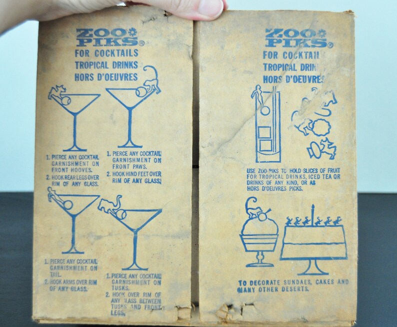 Vintage Monkey Zoo Piks Animal Cocktail Picks, Cocktail Hangers - Etsy