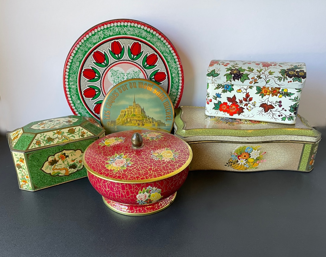Vintage Decorative Biscuit Tins - Etsy