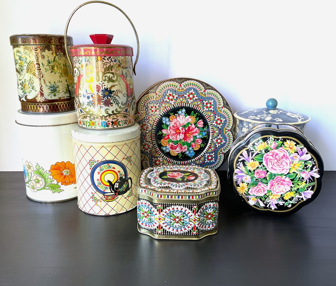 Vintage Decorative Biscuit Tins - Etsy