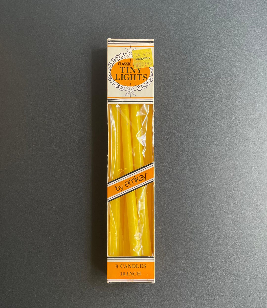 Vintage Yellow Emkay Tiny Lights Skinny Candles - Etsy