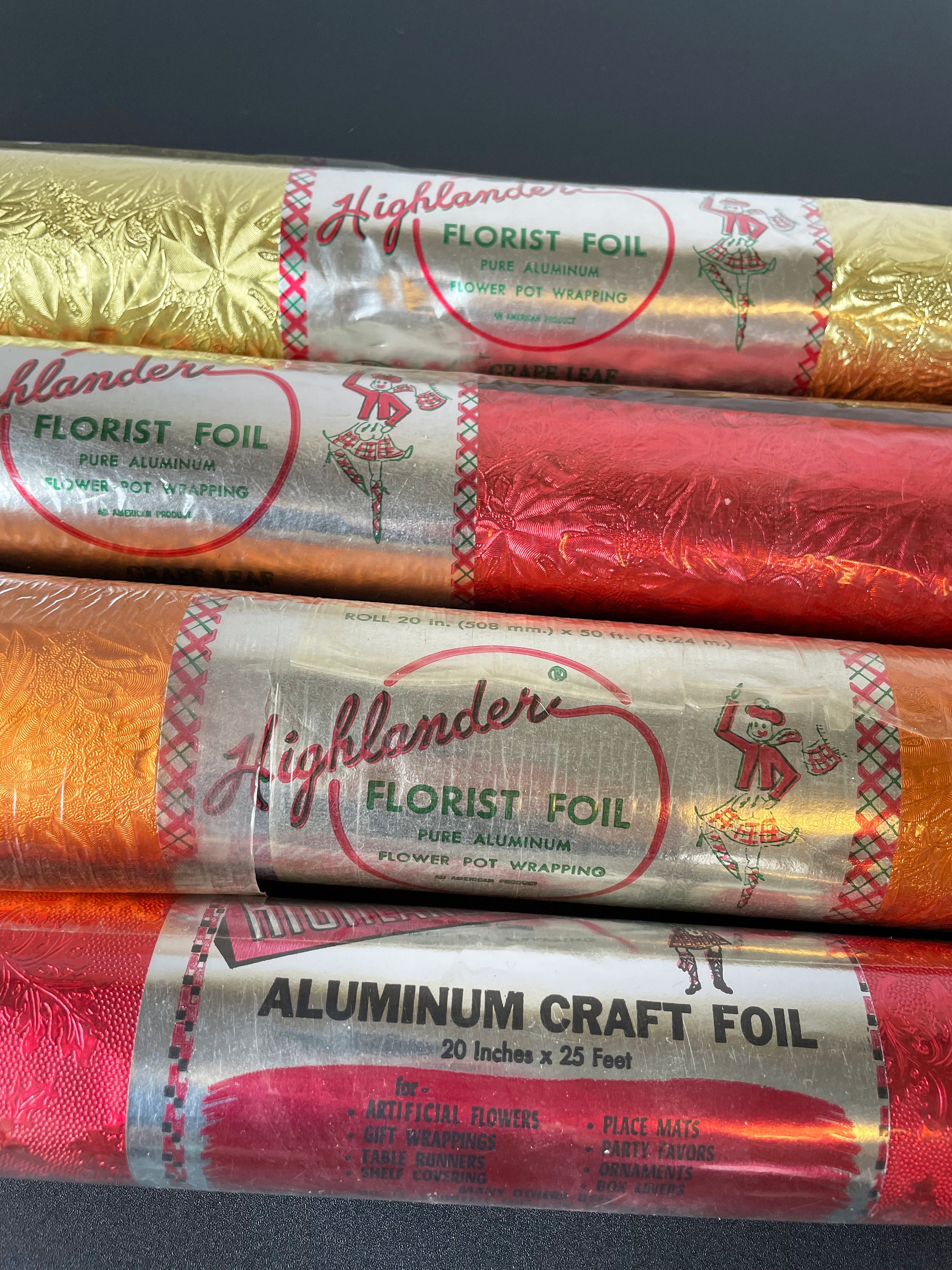 Vintage Foil Wrapping Paper and Florist Foil Choice of Color Etsy