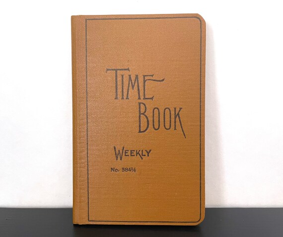 Vintage Hardcover Weekly Time Book - Etsy