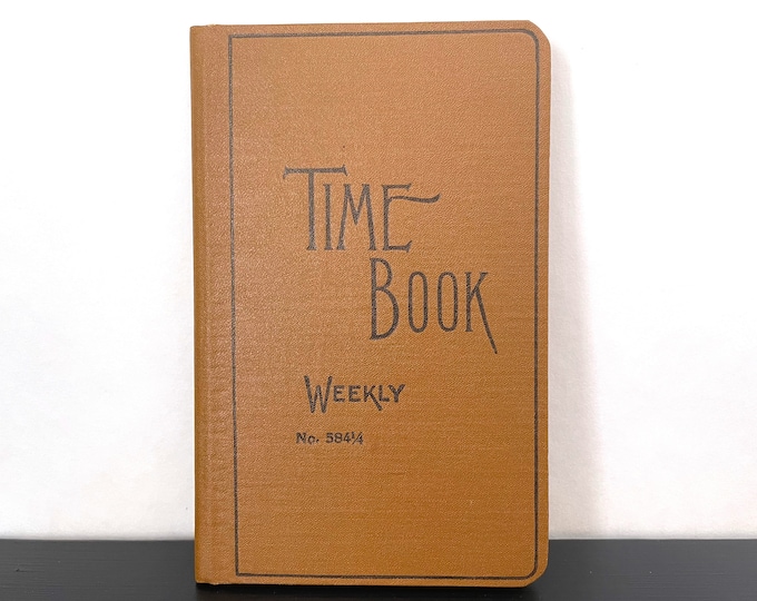Vintage Hardcover Weekly Time Book - Etsy