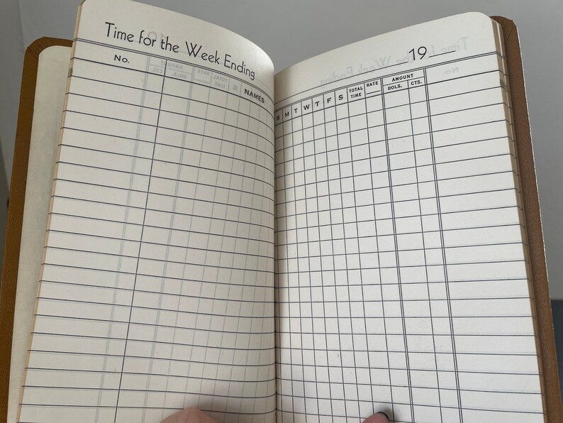 Vintage Hardcover Weekly Time Book - Etsy