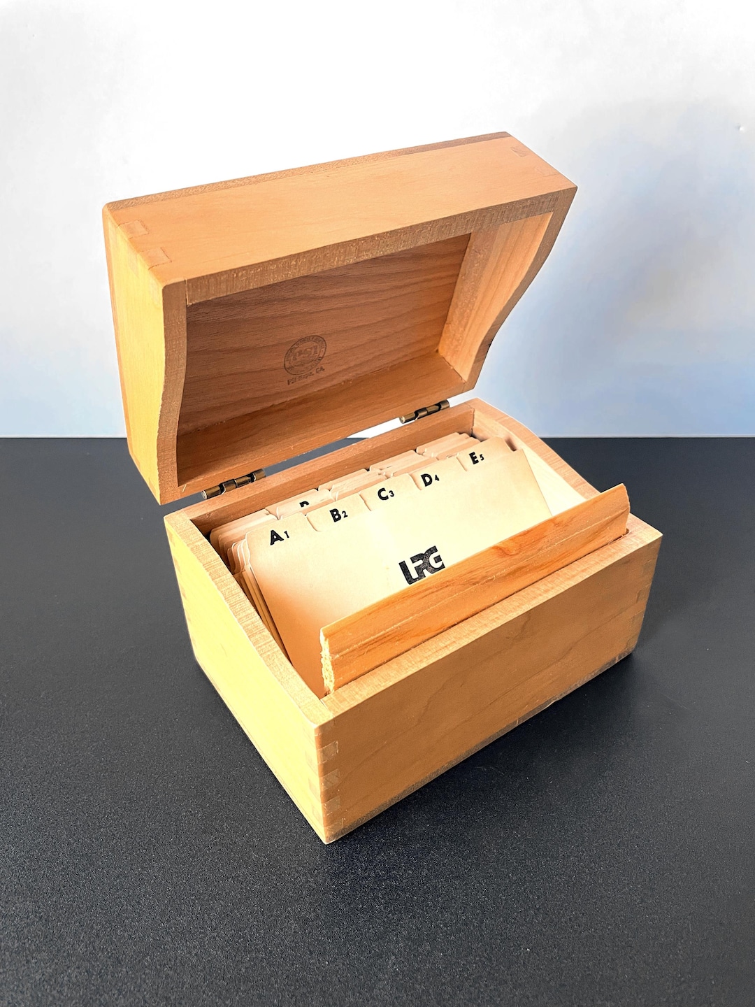 Vintage Wood Card File - Etsy