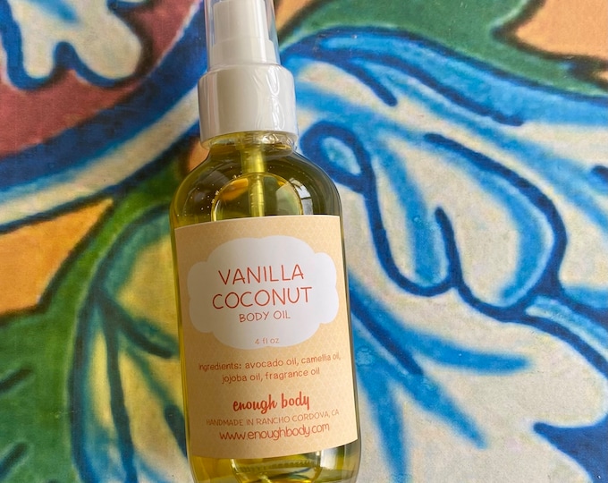Body Oil| Vanilla Coconut, Massage Oil, Dry Skin Oil, Demi Naturals - Etsy