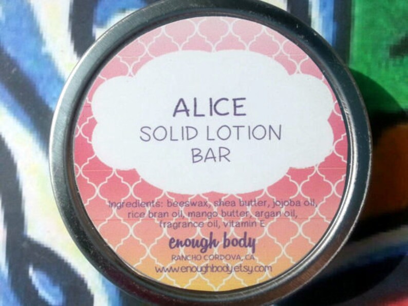 Alice Solid Lotion Bar Body Bar Massage Lotion Bar | Etsy