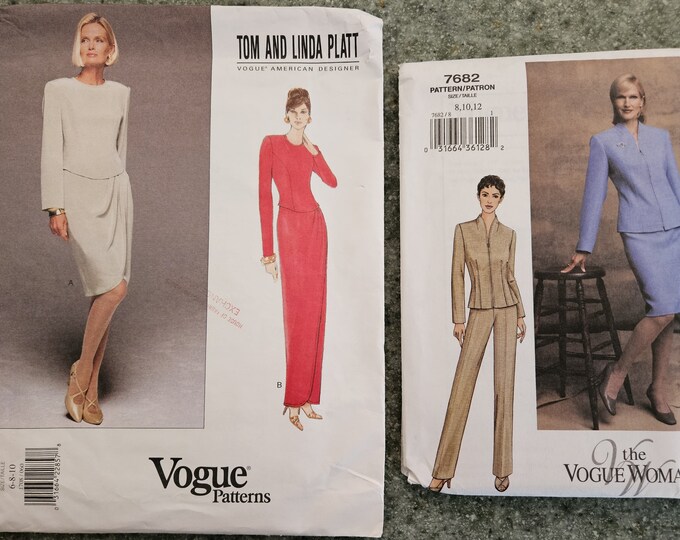 Two Vogue Women's Fashion Sewing Patterns From the 1990's. - Etsy