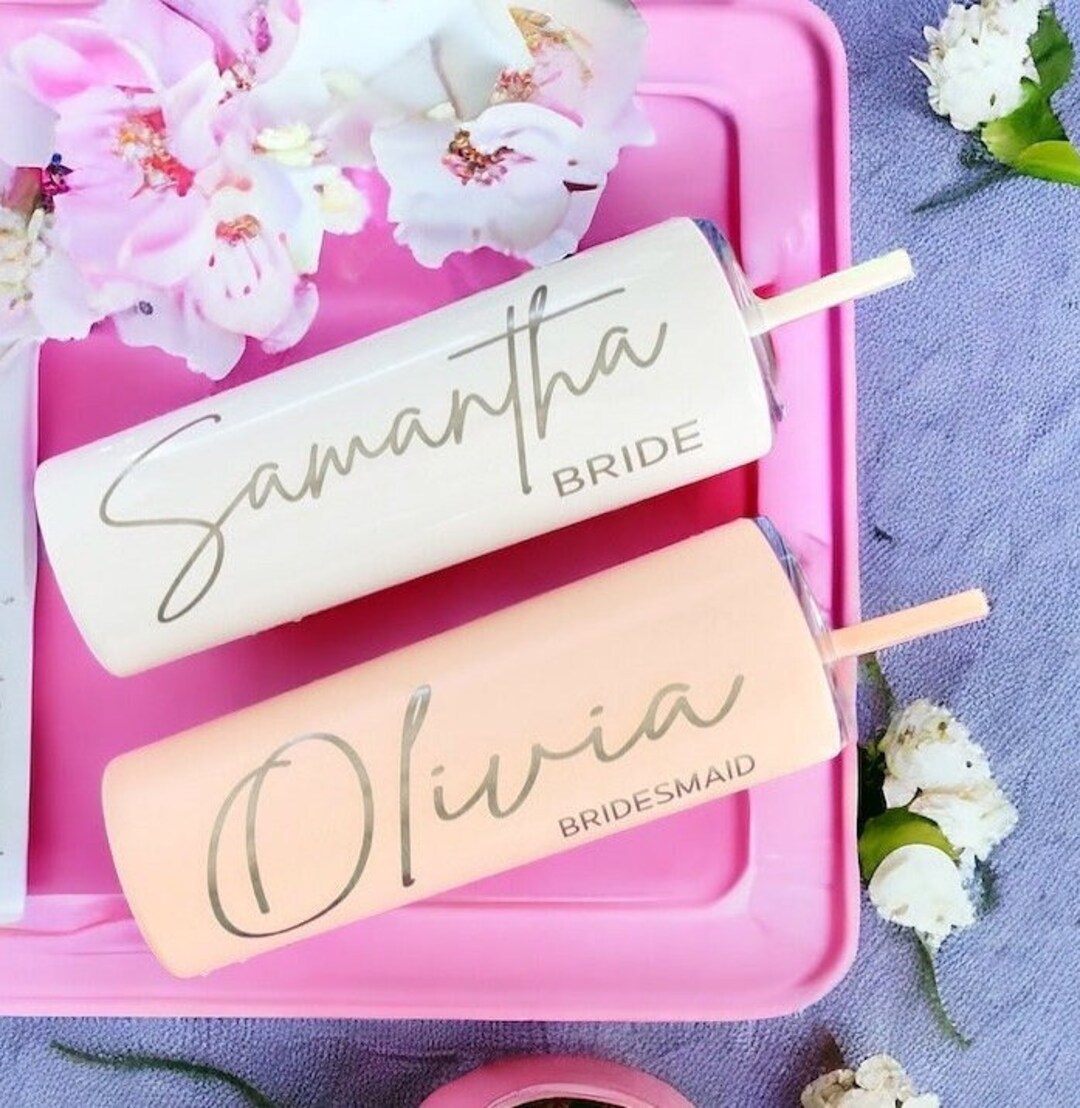 Personalized Bride Tumbler With Straw, Custom Cute Bride to Be Gift ...