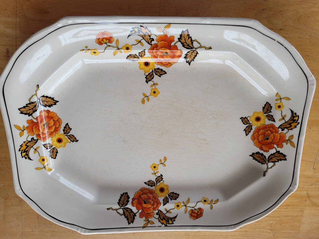 Vintage TS&T Paramount Ivory Autumn Harvest Rectangle Platter- Pre ...