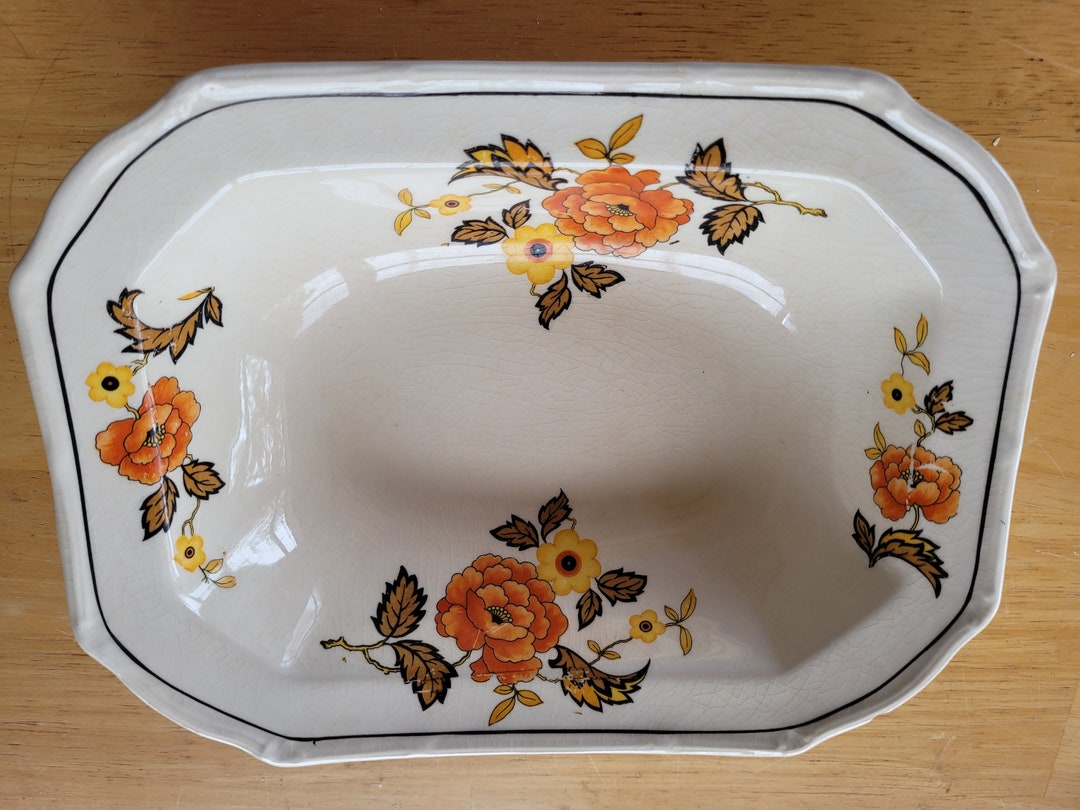 Vintage T.S.&T. Paramount Ivory Fall Pattern Small Rectangle Serving ...