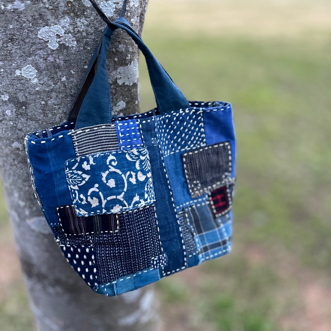 Remake Bag From Boro Fablic / Midium Size / Free Shipping / Vintage ...