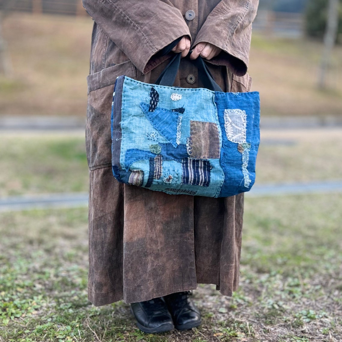 Remake Bag From Boro Fablic / Large Size / Free Shipping / Vintage ...
