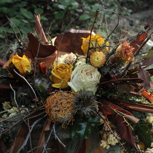 Dried Flower Bouquet, Dried Bridal Bouquet, Rust Orange Bouquet, Orange ...