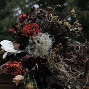 Bridesmaid Wisp Bouquet, Dried Flower Bouquet, Purple Bouquet ...