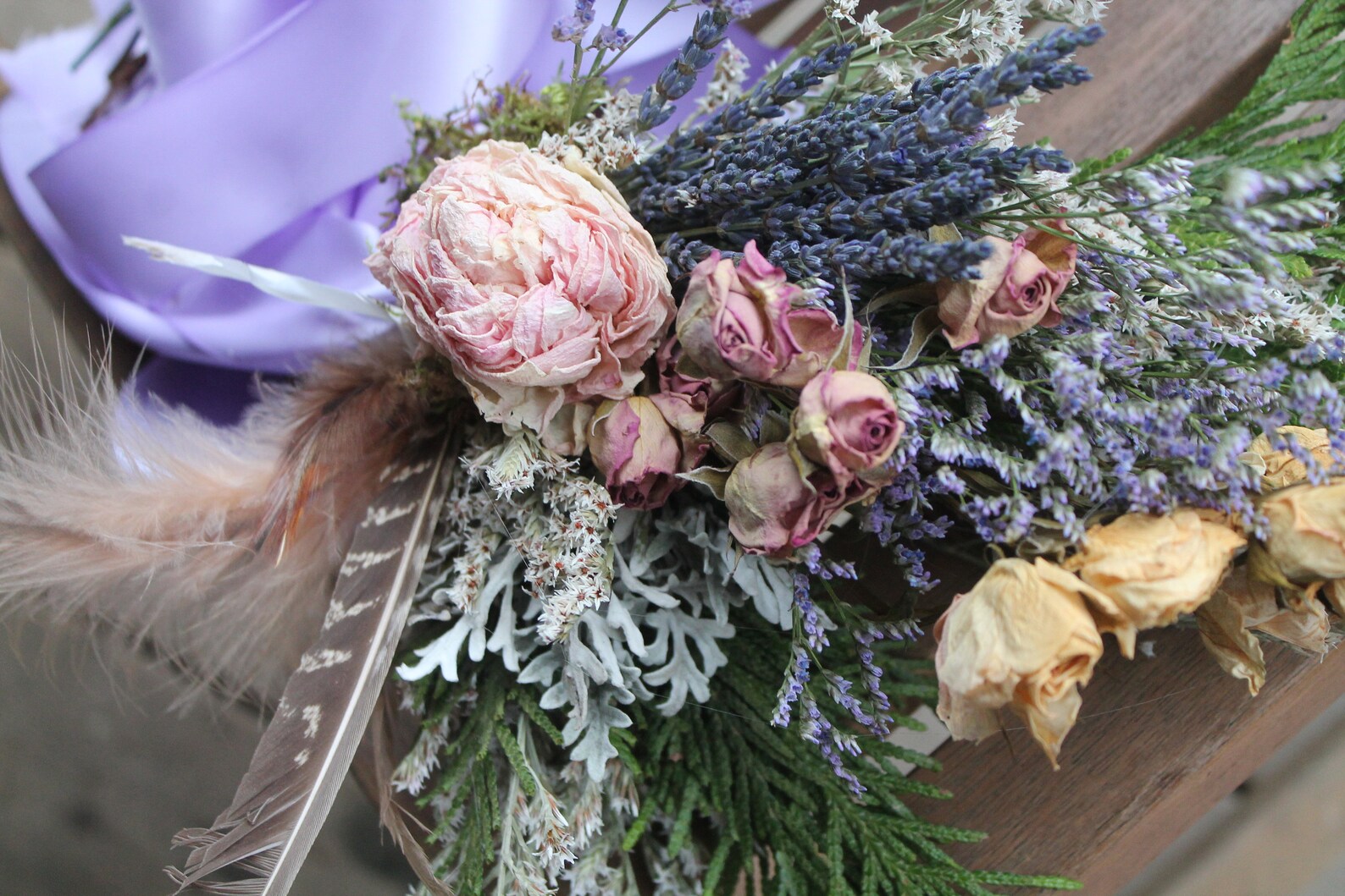 Bridesmaid Wisp Bouquet Dried Flower Bouquet Dried Flower | Etsy