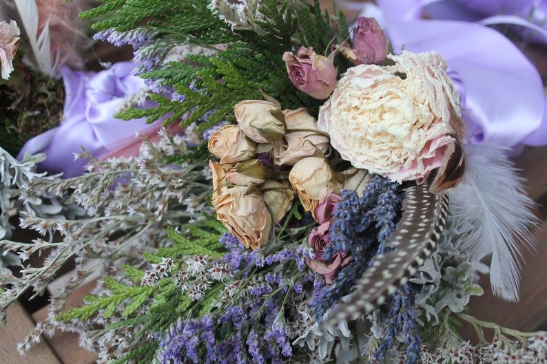 Bridesmaid Wisp Bouquet Dried Flower Bouquet Dried Flower | Etsy