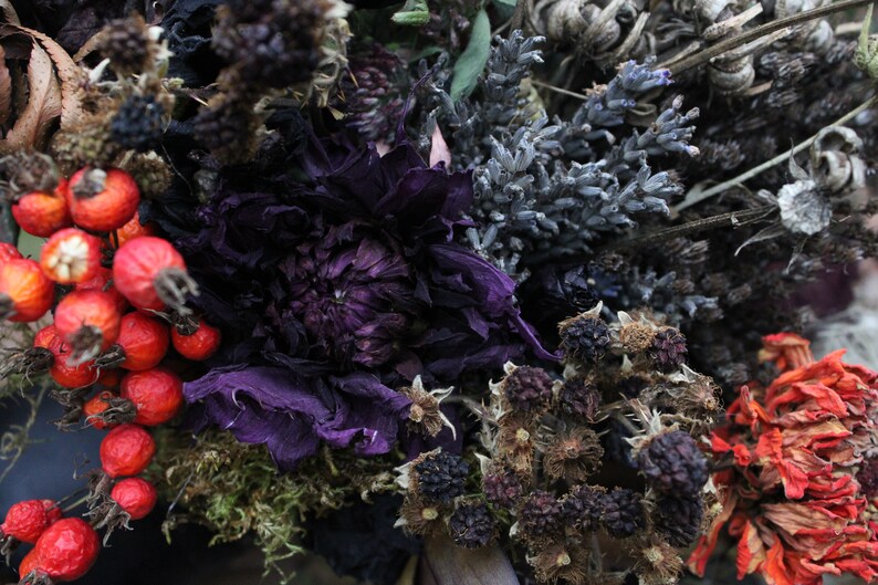 Bridesmaid Wisp Bouquet Dried Flower Bouquet Purple Bouquet - Etsy