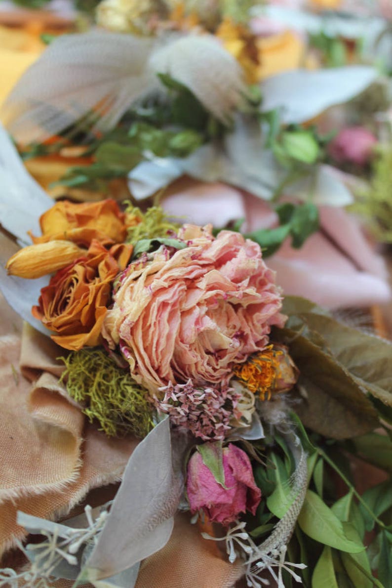 Bridesmaid Wisp Bouquet Rust and Blush Bouquet Dried Flower - Etsy