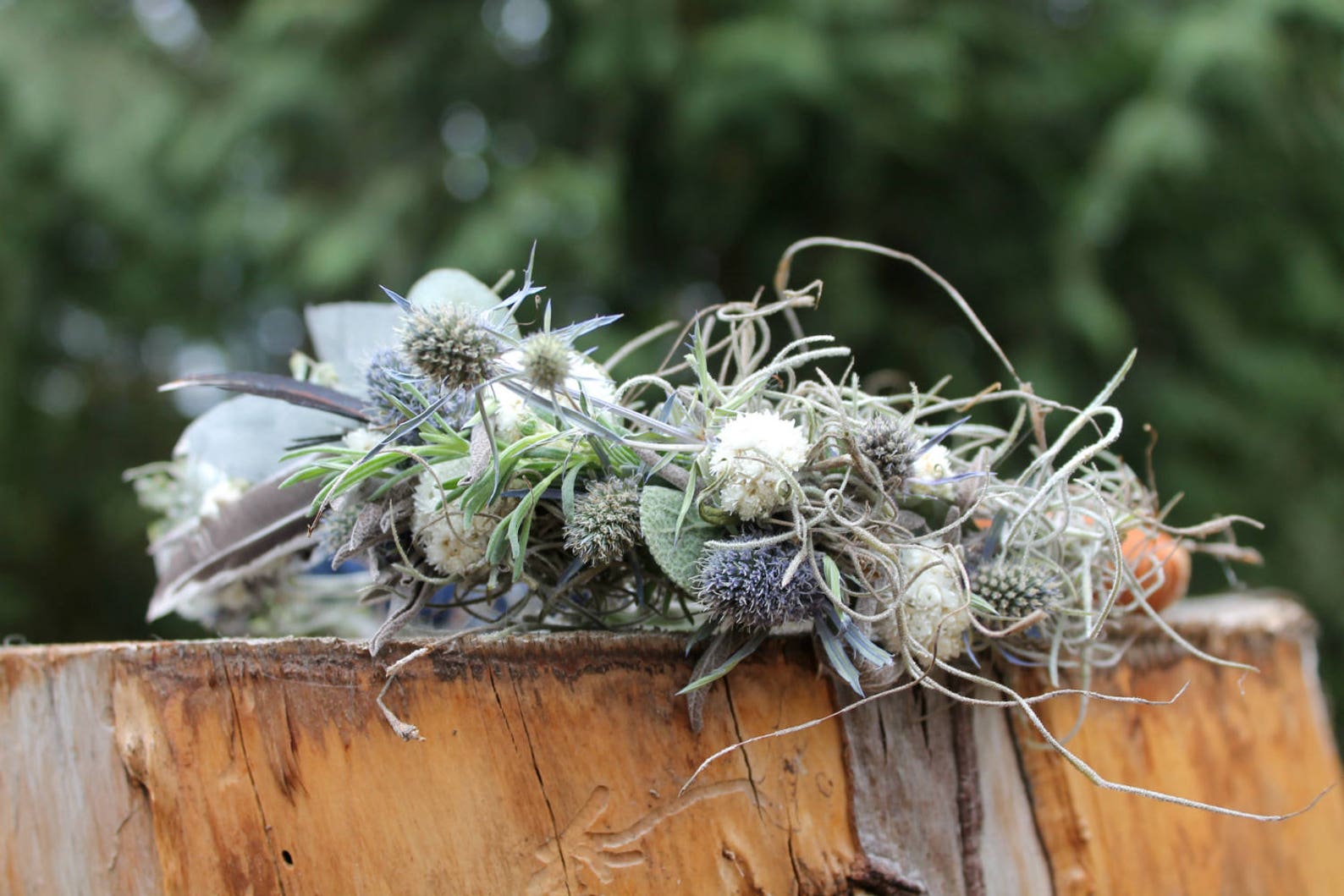 Custom thin bridal crown asymmetrical flower crown thistle | Etsy