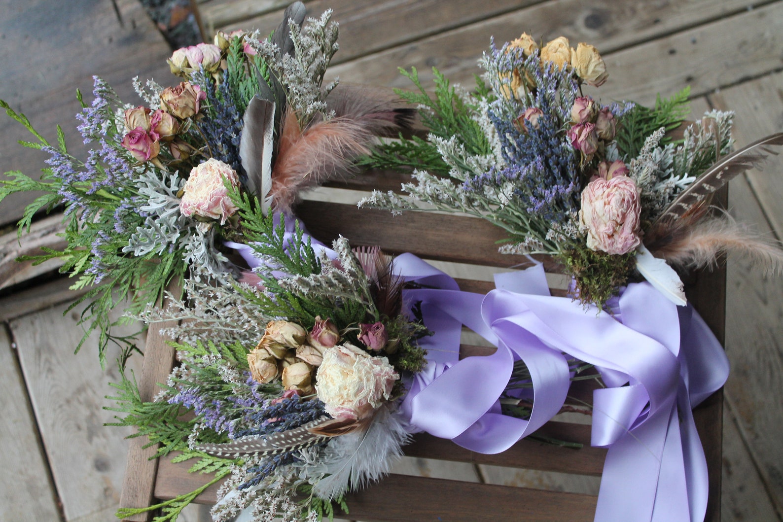 Bridesmaid Wisp Bouquet Dried Flower Bouquet Dried Flower | Etsy