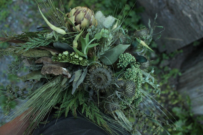Dried Flower Bouquet Greenery Bouquet Green Bouquet | Etsy