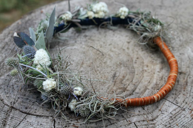 Custom Thin Bridal Crown Asymmetrical Flower Crown Thistle - Etsy