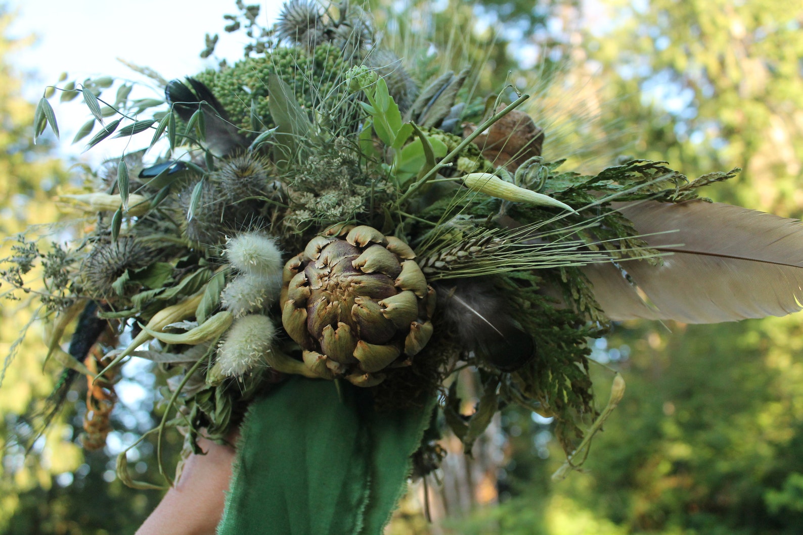Dried Flower Bouquet Greenery Bouquet Green Bouquet | Etsy