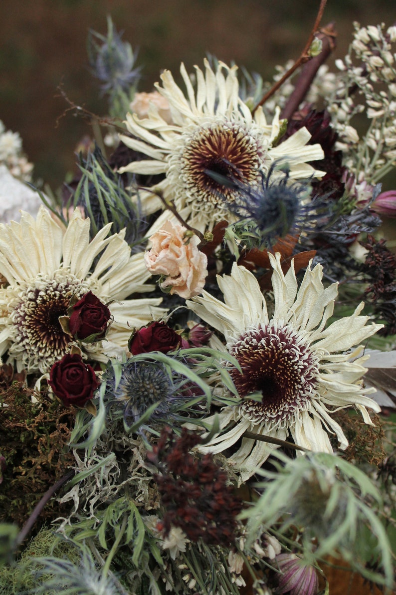 Dried Flower Bouquet Dried Daisy Bouquet Gerbera Daisy - Etsy