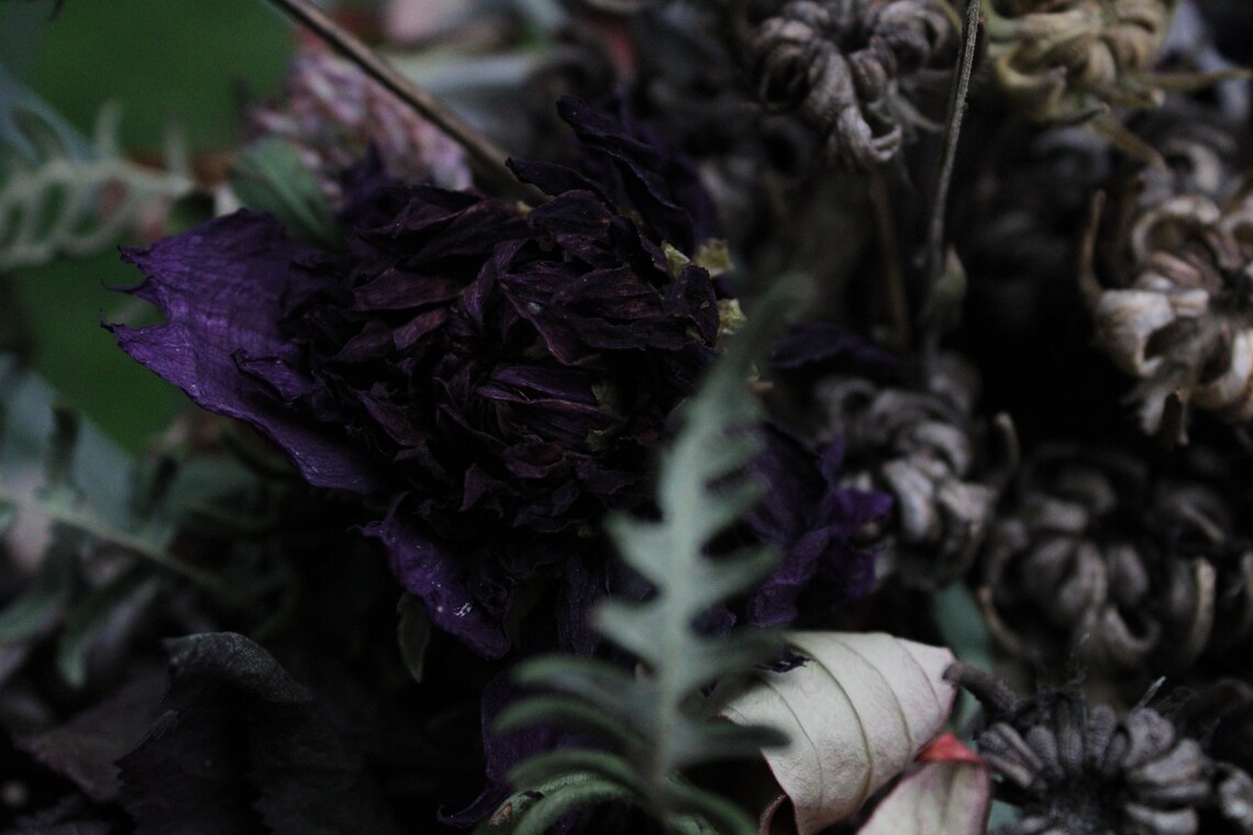 Bridesmaid Wisp Bouquet dried flower bouquet purple bouquet | Etsy