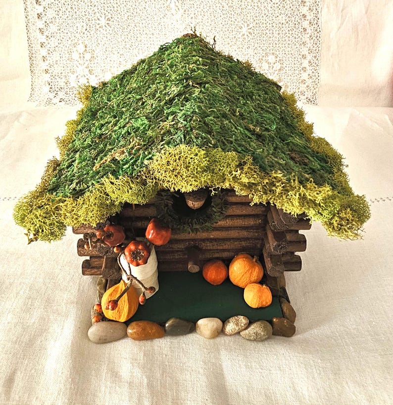 Unique Log Cabin Birdhouse Ready for Fall - Etsy