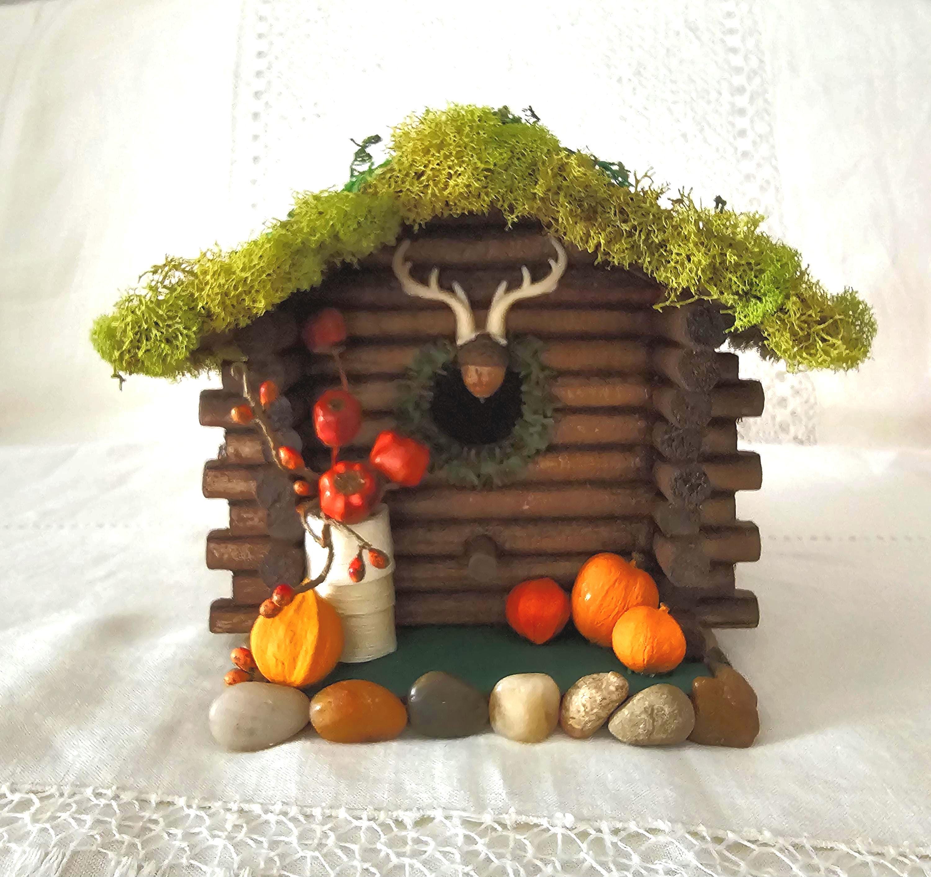 Unique Log Cabin Birdhouse Ready for Fall - Etsy