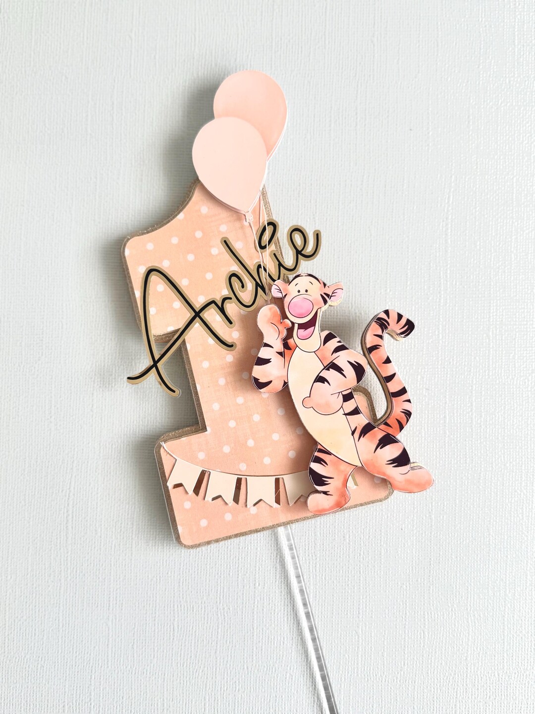 Tigger Cake Topper Featuring Individual Number & Name. - Etsy
