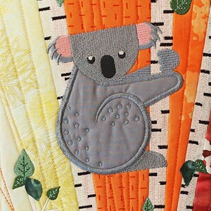 Embroidered Art Quilt Panel Quilt Block Koala - Etsy