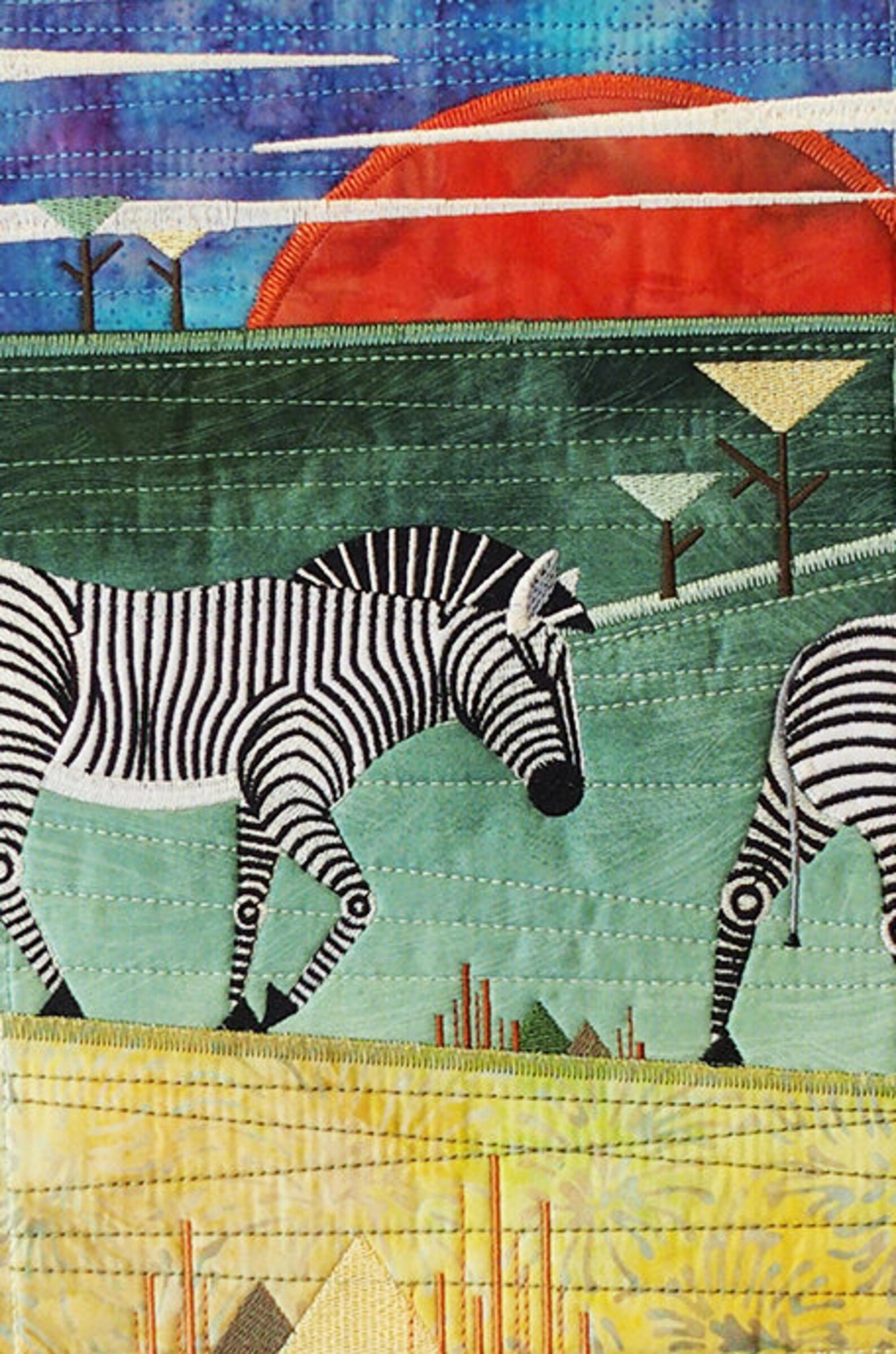 Embroidered Art Quilt Panel Quilt Block Zebra - Etsy