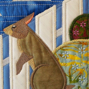 Embroidered Art Quilt Panel Quilt Block Bunny Rabbit - Etsy
