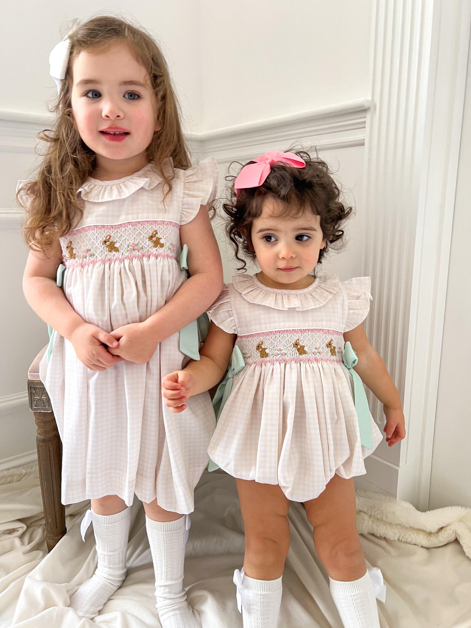Michaela Bunny Smocked Bubble - Etsy