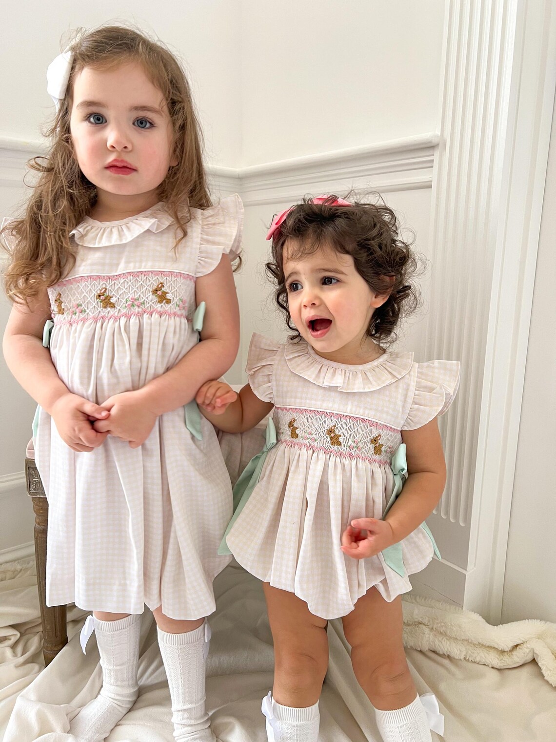 Michaela Bunny Smocked Bubble - Etsy