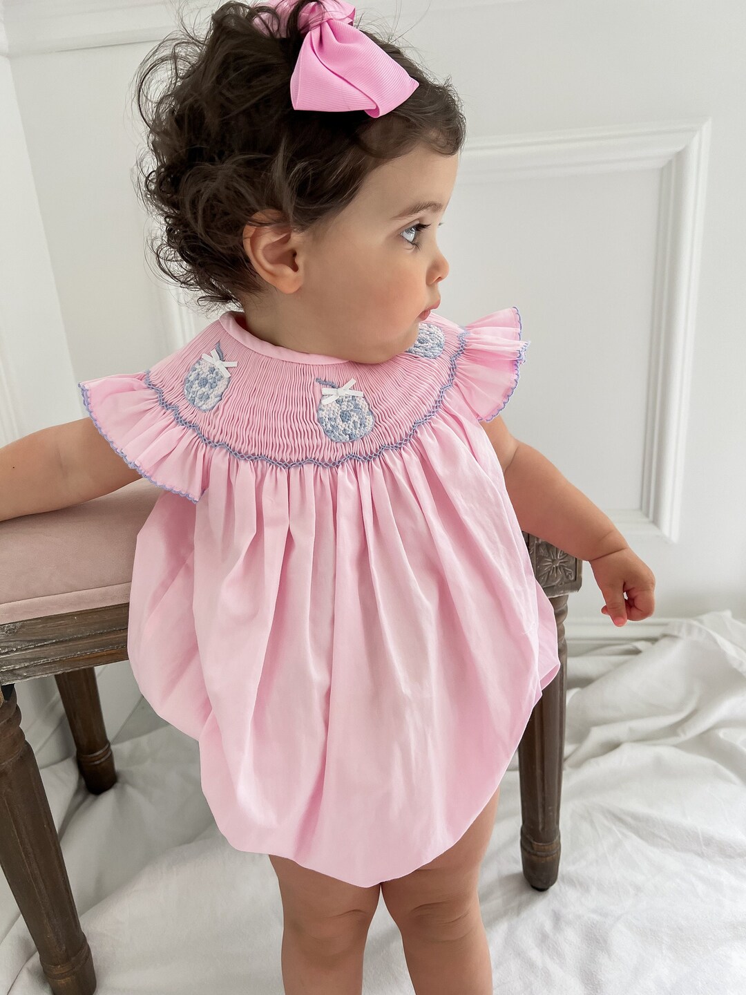 Carly Chinoiserie Pumpkin Smocked Bubble - Etsy