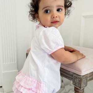 Carly Chinoiserie Pumpkin and Pink Gingham Ruffle Smocked Bubble - Etsy