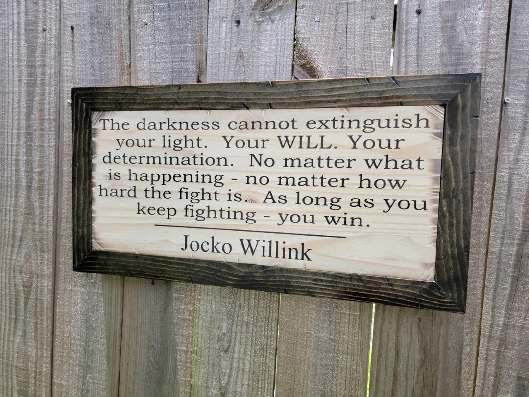 Framed Motivational Sign | Jocko Willink | as Long as You Keep Fighting ...