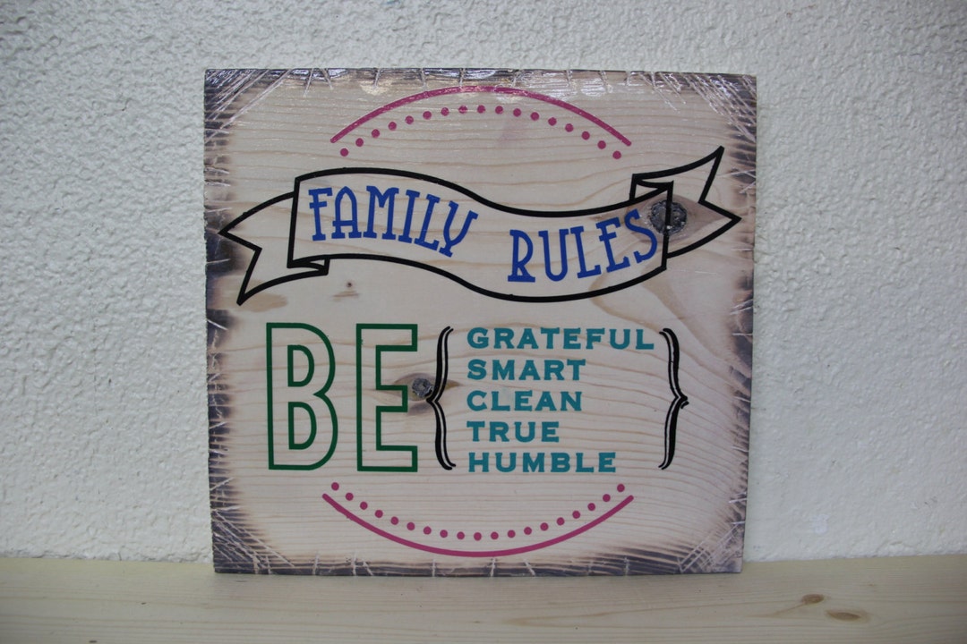 Family Rules Wooden Sign - Etsy