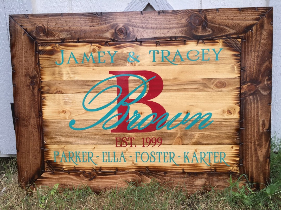 Custom Family Name Sign | Personalized Family Name Sign | Housewarming ...