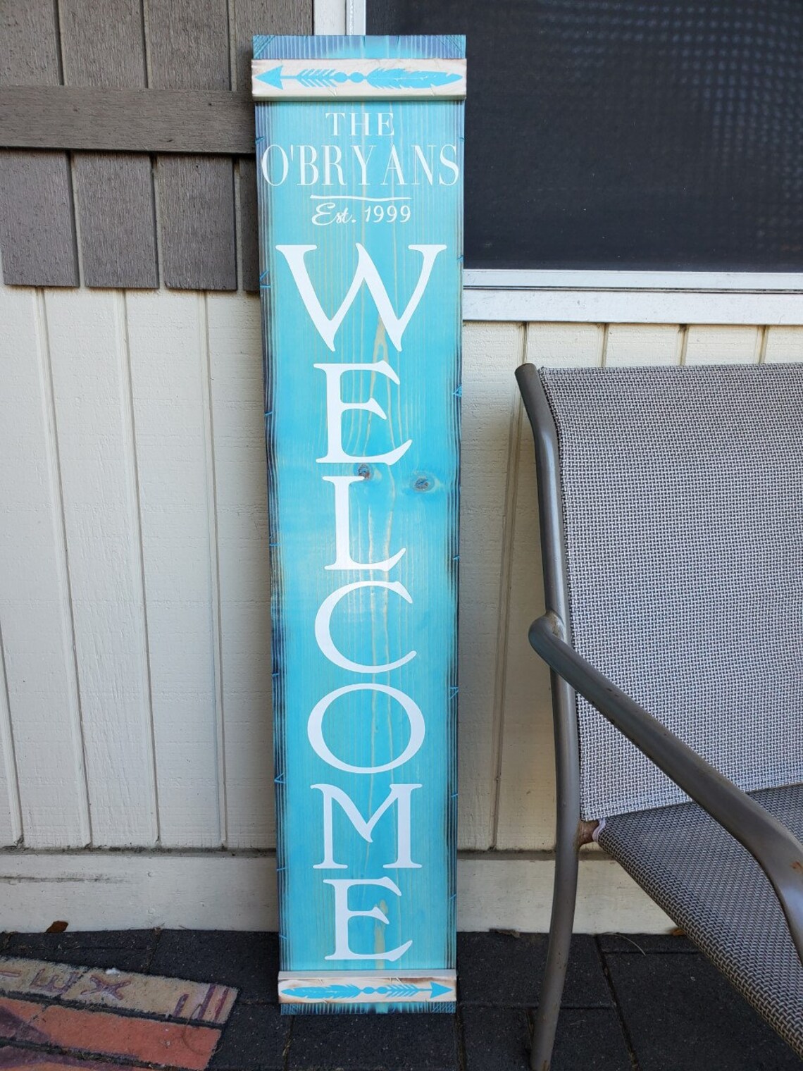Porch Welcome Sign Vertical Wooden Sign Personalized - Etsy
